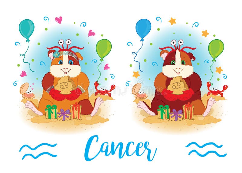 The Signs of the Zodiac. Guinea Pig. Cancer. Stock Vector ...