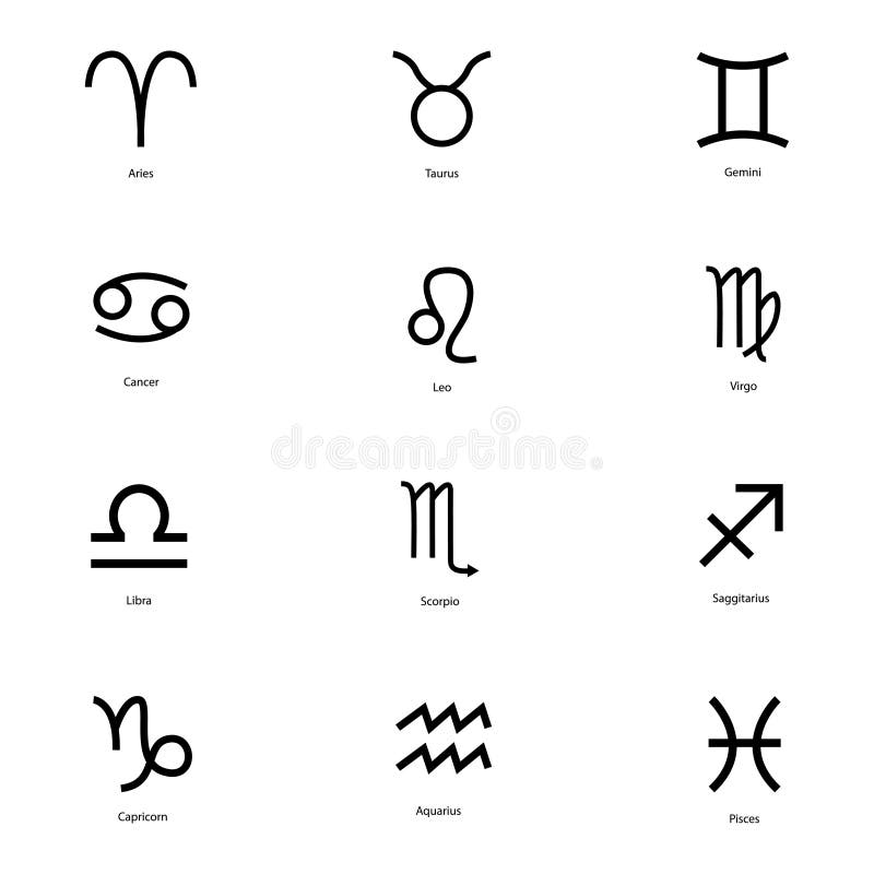 Signs of the Zodiac, Illustration Stock Vector - Illustration of signs ...