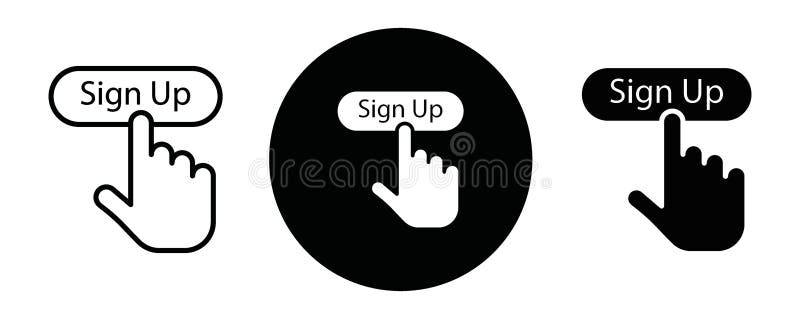 Signup Outline Icon Collection or Set. Signup Thin Vector Line Art ...