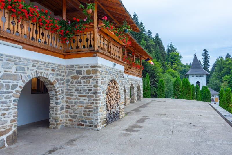 Sihla Monastery during a Cloudy Day in Romania Stock Photo - Image of ...