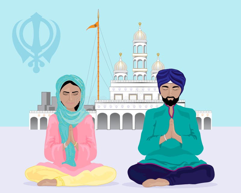 Sikh- tempelvakt vektor illustrationer. Illustration av punjab - 33411472