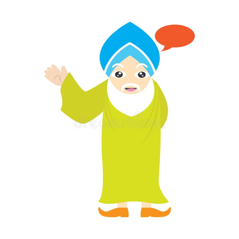 Sikh Man with Speech Bubble. Vector Illustration Decorative Design ...