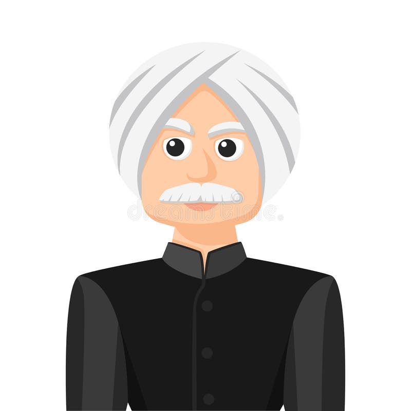 Sikh in Simple Flat Vector. Personal Profile Icon or Symbol Stock ...