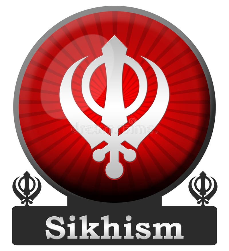 Sikh Symbol Red Burst Circle Stock Illustration - Illustration of ...