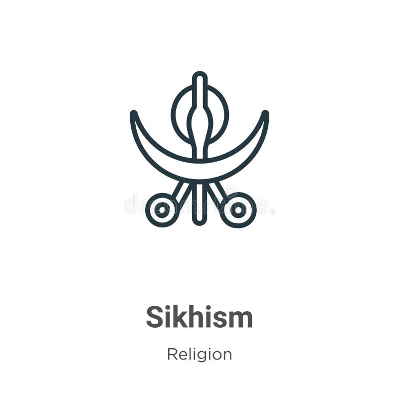 Sikhism Religion Khanda Symbol Icon Isolated On White Background ...