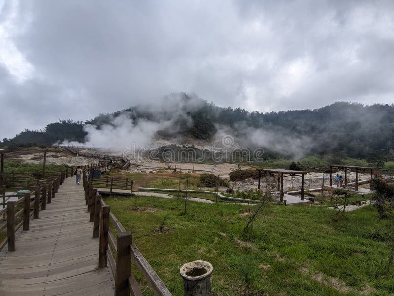 Sikidang Crater Tour in Dieng, Central Java Stock Image - Image of ...