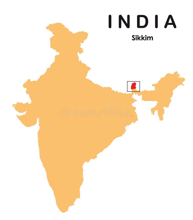Sikkim in India Map. Sikkim Map Vector Illustration Stock Vector ...