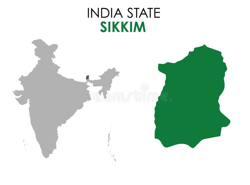 Sikkim Map of Indian State. Sikkim Map Vector Illustration Stock Vector ...
