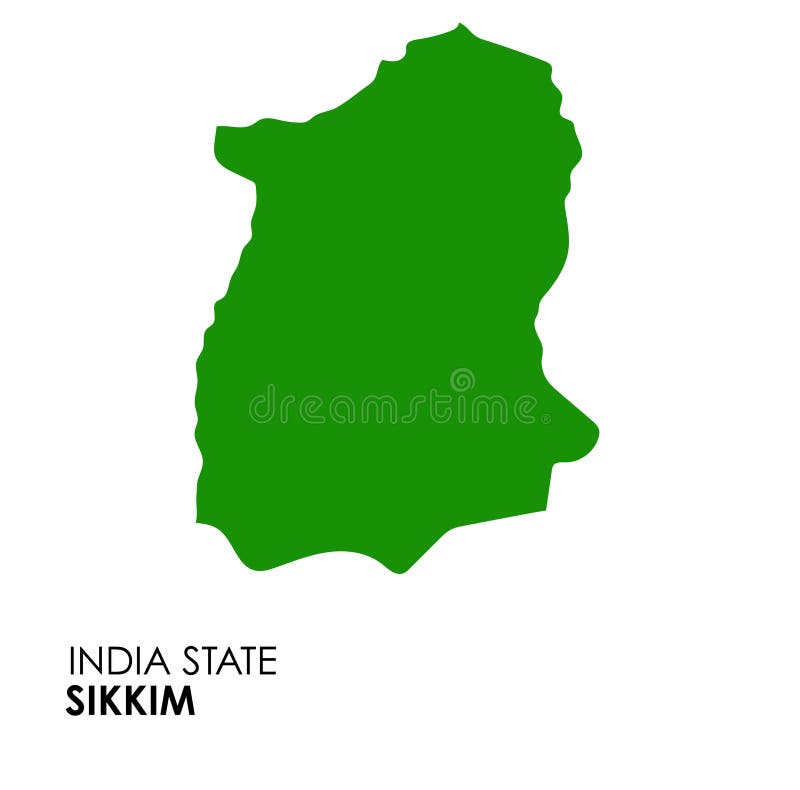 Sikkim Map of Indian State. Sikkim Map Vector Illustration Stock Vector ...