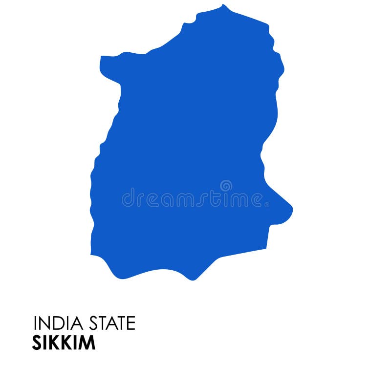 Sikkim Map of Indian State. Sikkim Map Vector Illustration Stock ...