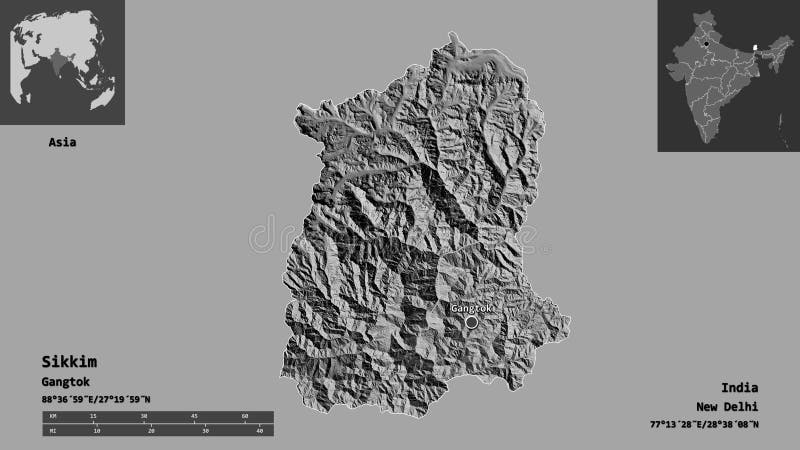 Sikkim, State of India,. Previews. Bilevel Stock Illustration ...