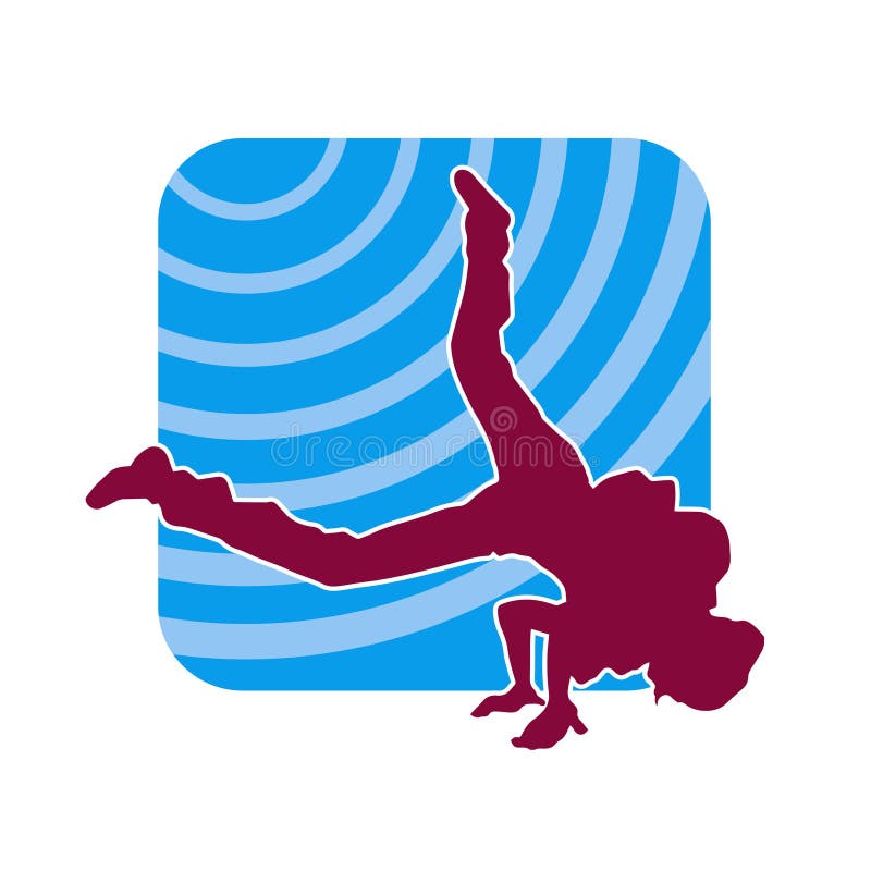 Silhouette of a Male Dancer Doing Hand Stand Pose. Stock Vector ...