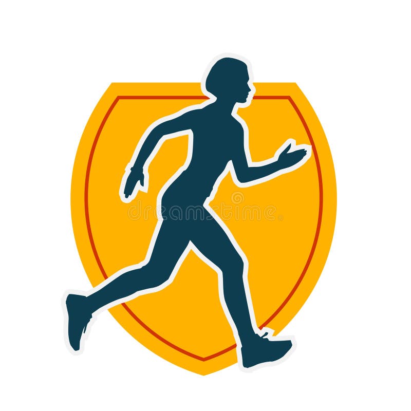 Silhouette of a Sporty Woman in Running Pose. Silhouette of a Female ...