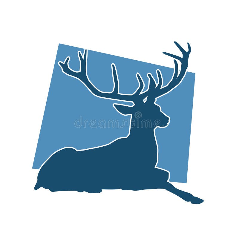 Silhouette of a Wild Deer Forest Animal with Beautiful Antlers. Stock ...