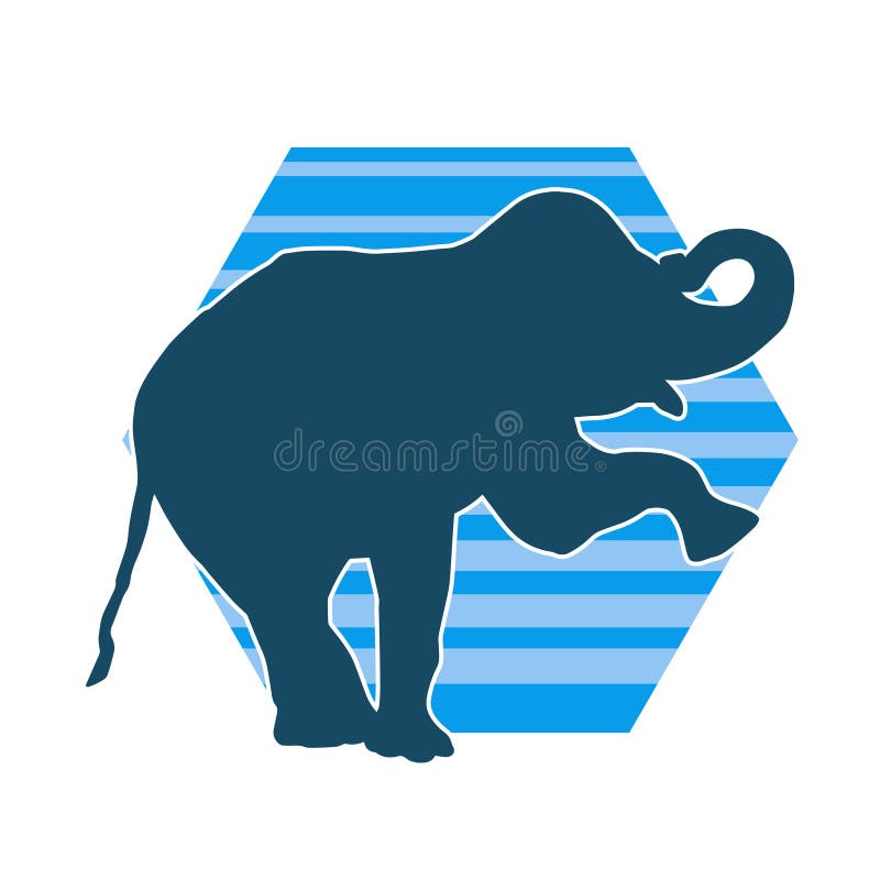Silhouette of a Big Elephant Animal. Stock Vector - Illustration of ...