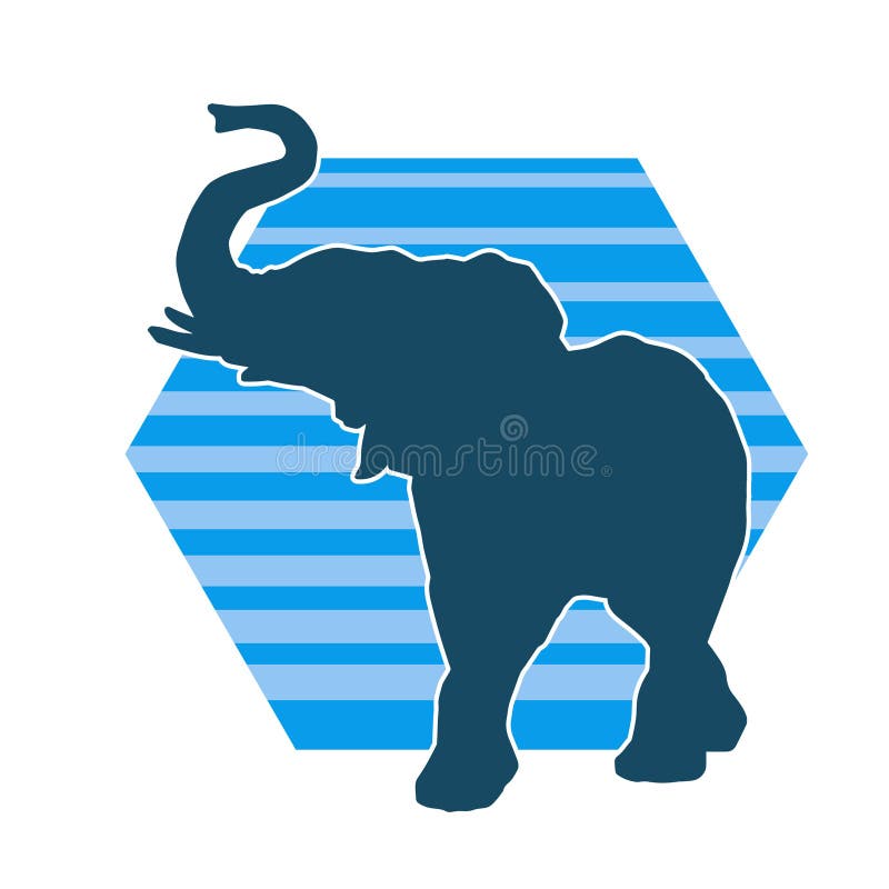 Silhouette of a Big Elephant Animal. Stock Vector - Illustration of ...