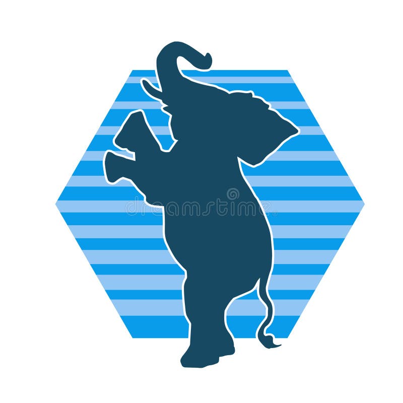 Silhouette of a Big Elephant Animal. Stock Vector - Illustration of ...