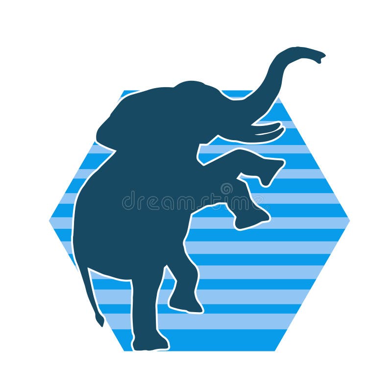 Silhouette of a Big Elephant Animal. Stock Vector - Illustration of ...