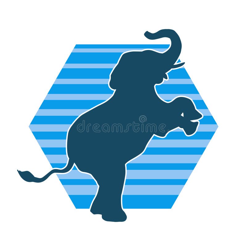 Silhouette of a Big Elephant Animal. Stock Vector - Illustration of ...