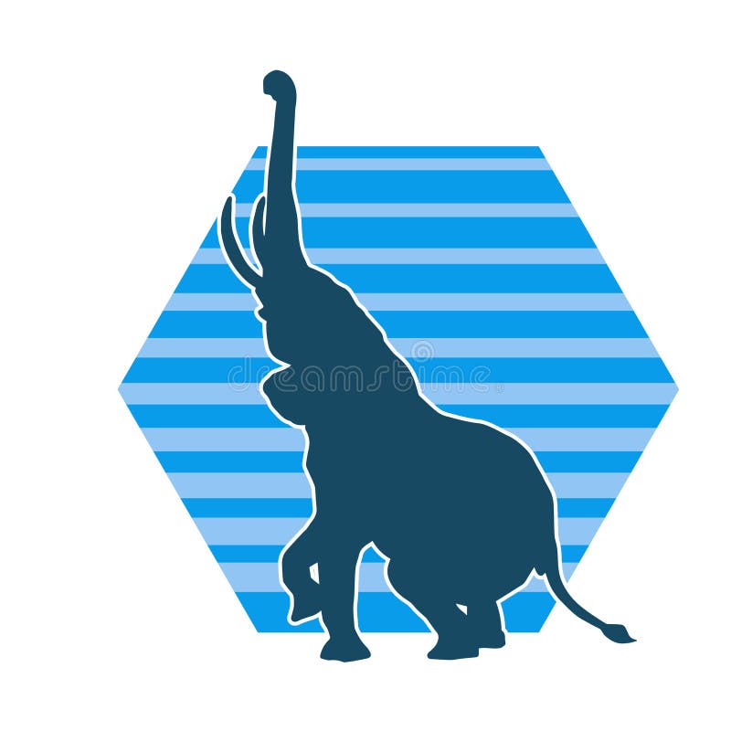 Silhouette of a Big Elephant Animal. Stock Vector - Illustration of ...