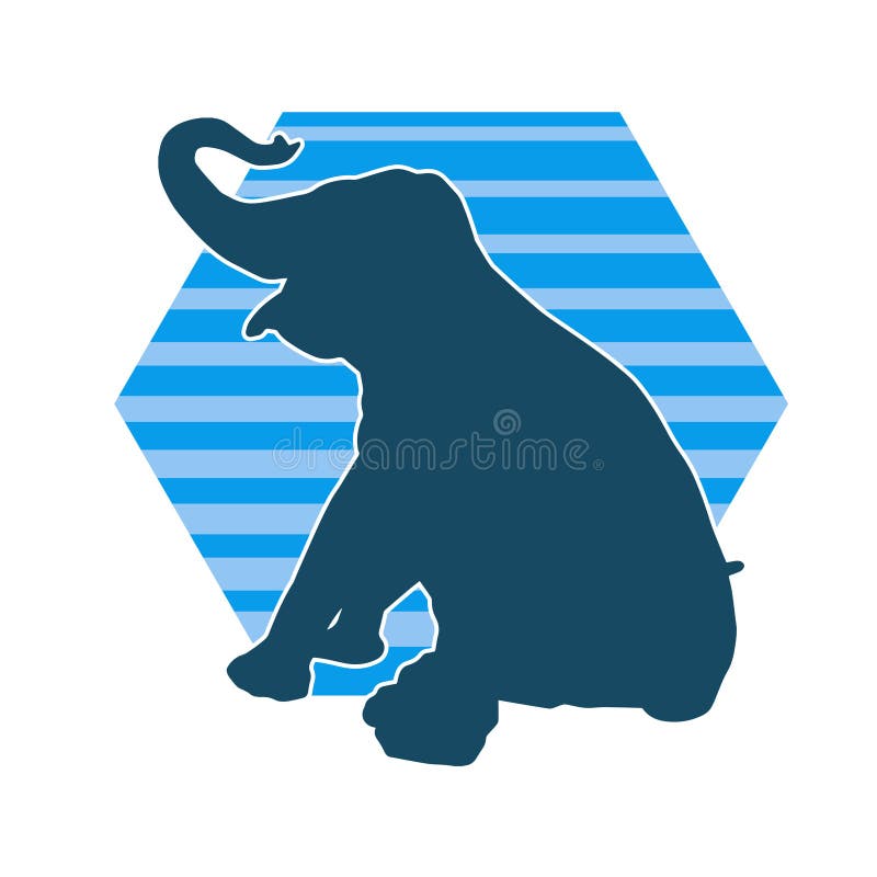 Silhouette of a Big Elephant Animal. Stock Vector - Illustration of ...
