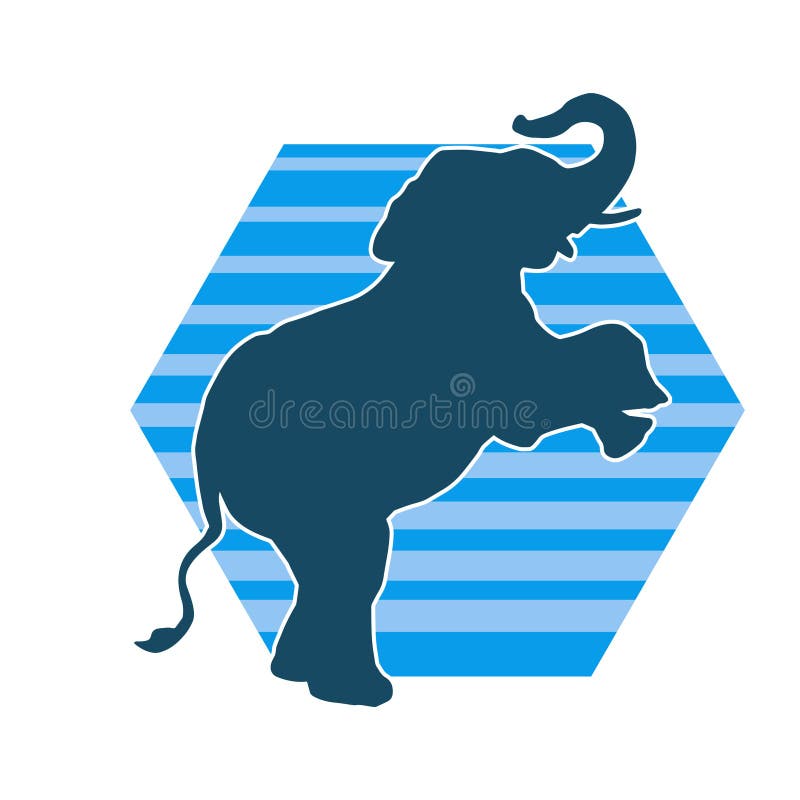 Silhouette of a Big Elephant Animal. Stock Vector - Illustration of ...
