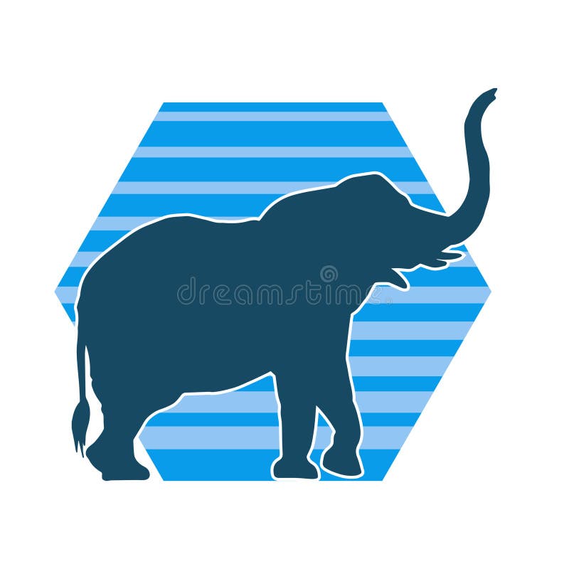 Silhouette of a Big Elephant Animal. Stock Vector - Illustration of ...