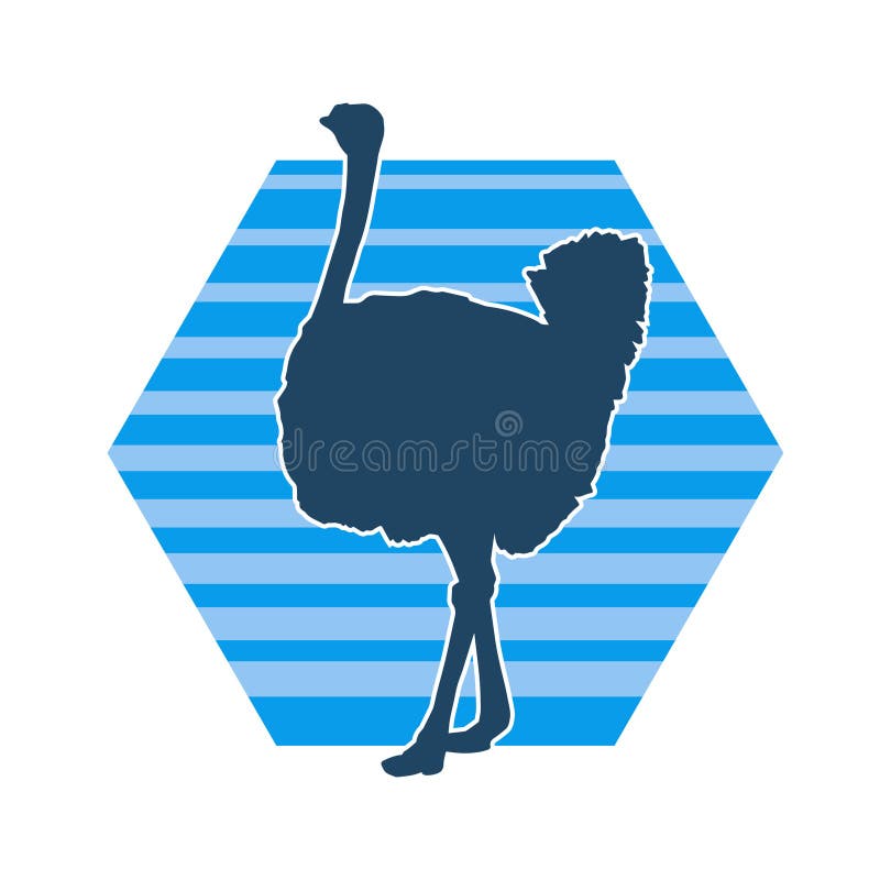 Silhouette of an Ostrich Bird Animal with Long Neck and Long Legs ...