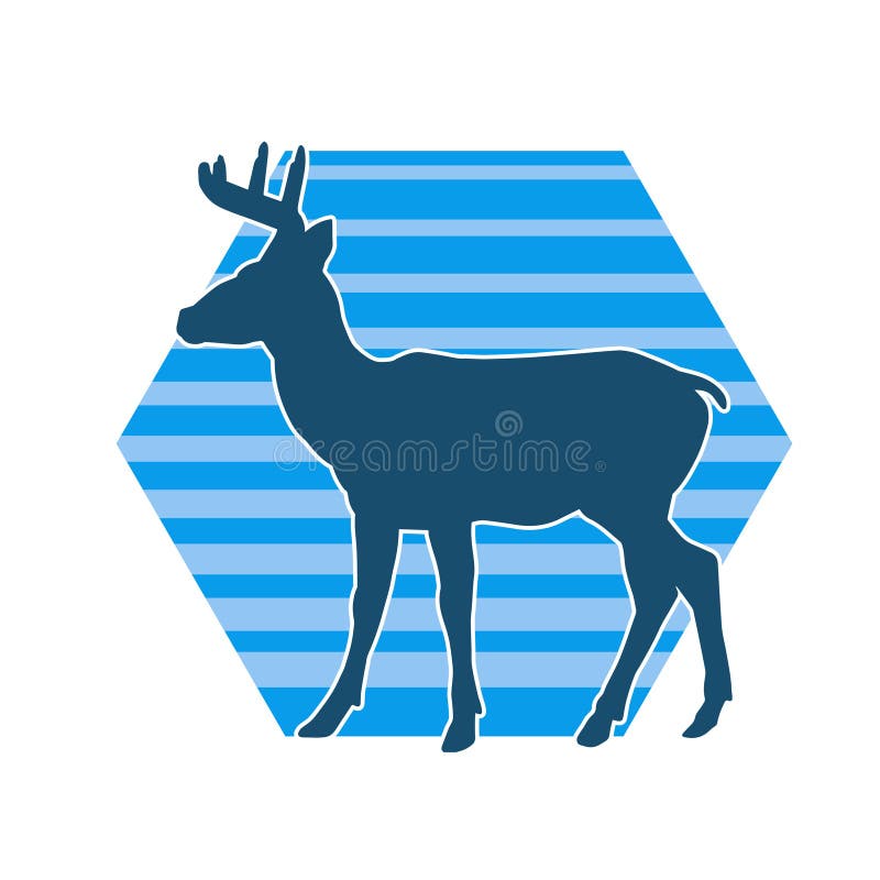 Silhouette of a Wild Deer Forest Animal with Beautiful Antlers. Stock ...