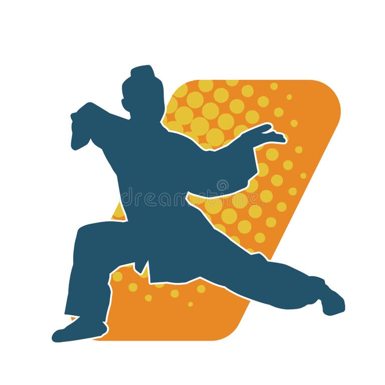 Silhouette of a Female Martial Art Fighter in Action Pose Stock Vector ...