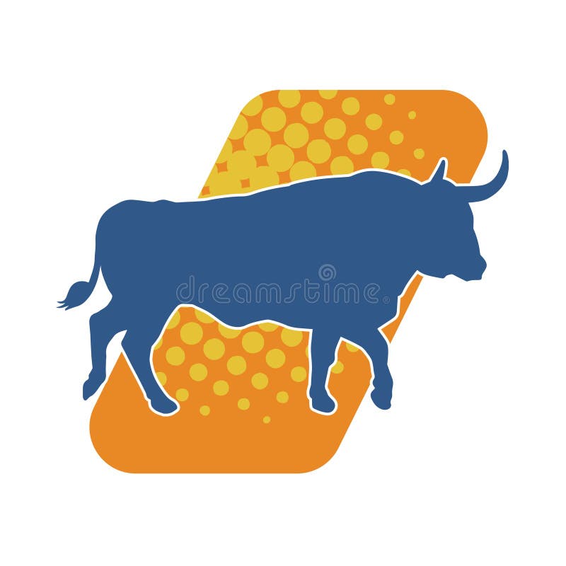 Silhouette of a Wild Buffalo Animal. Stock Vector - Illustration of ...