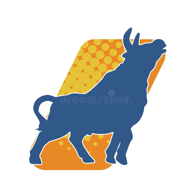 Silhouette of a Wild Buffalo Animal. Stock Vector - Illustration of ...