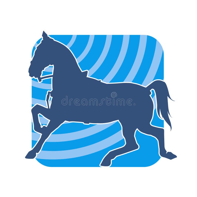 Silhouette of a Horse with Horse Rope and Saddle. Stock Vector ...