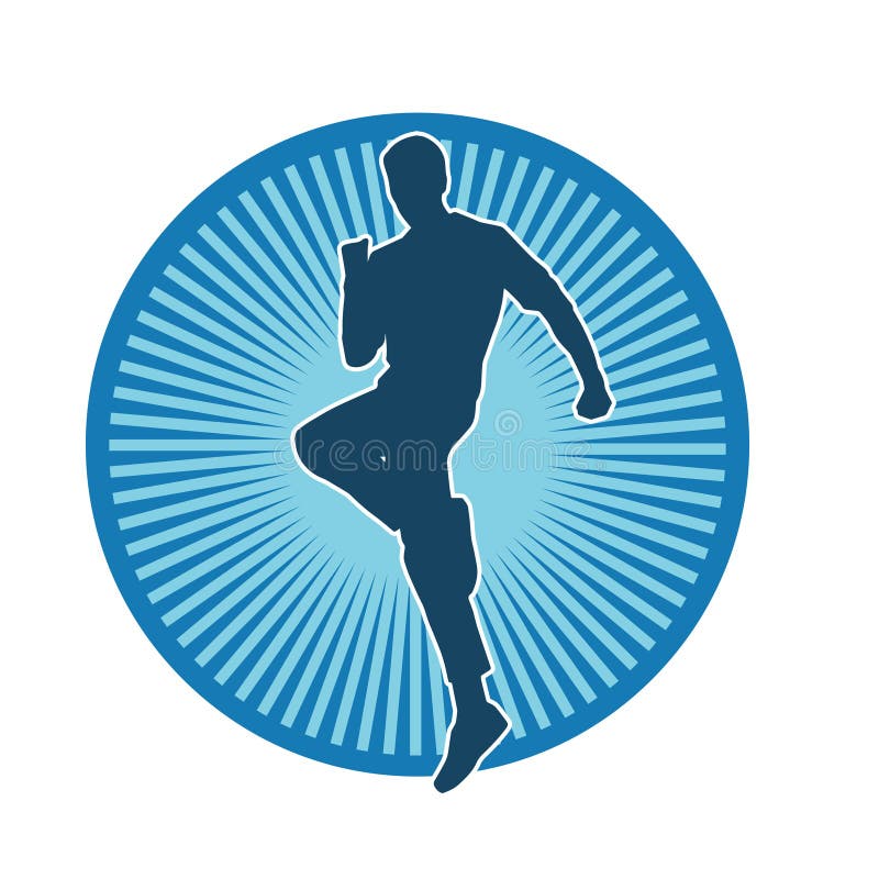 Male Energetic Silhouettes: Dance, Jump, and Celebrate Stock Vector ...