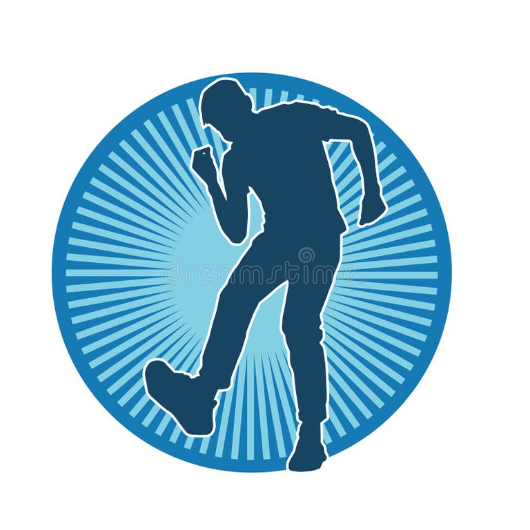 Male Energetic Silhouettes: Dance, Jump, and Celebrate Stock Vector ...