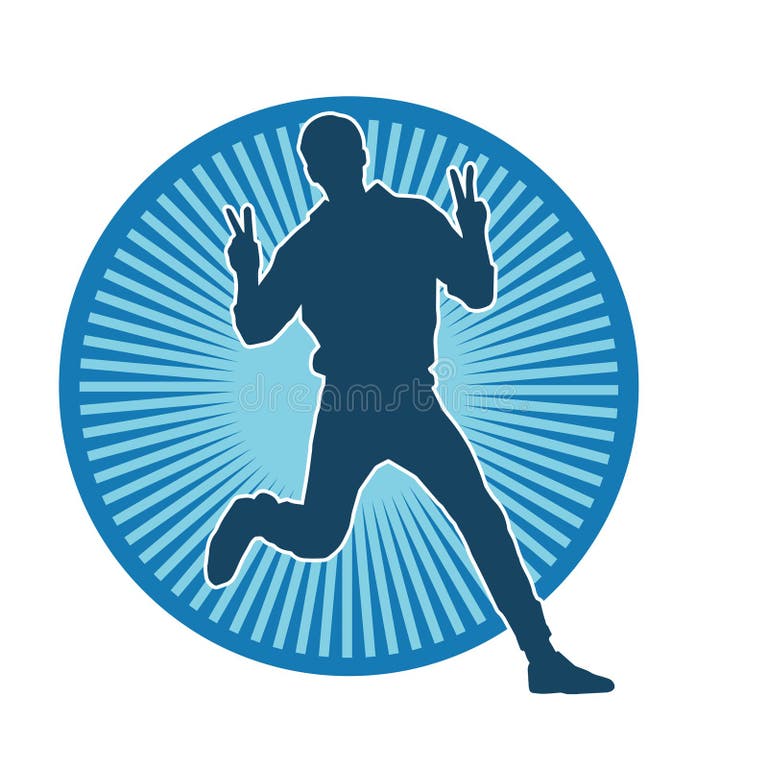 Male Energetic Silhouettes: Dance, Jump, and Celebrate Stock Vector ...