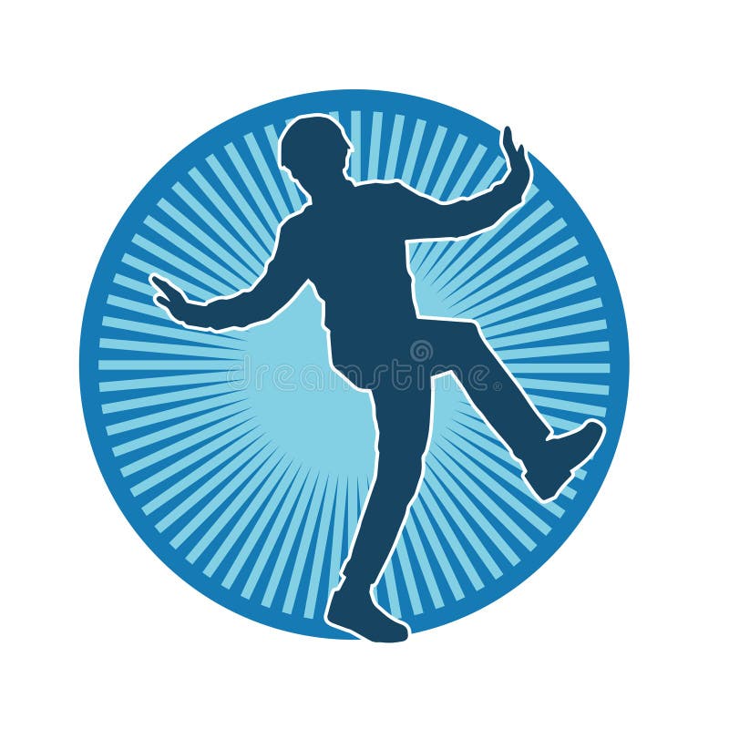 Male Energetic Silhouettes: Dance, Jump, and Celebrate Stock Vector ...