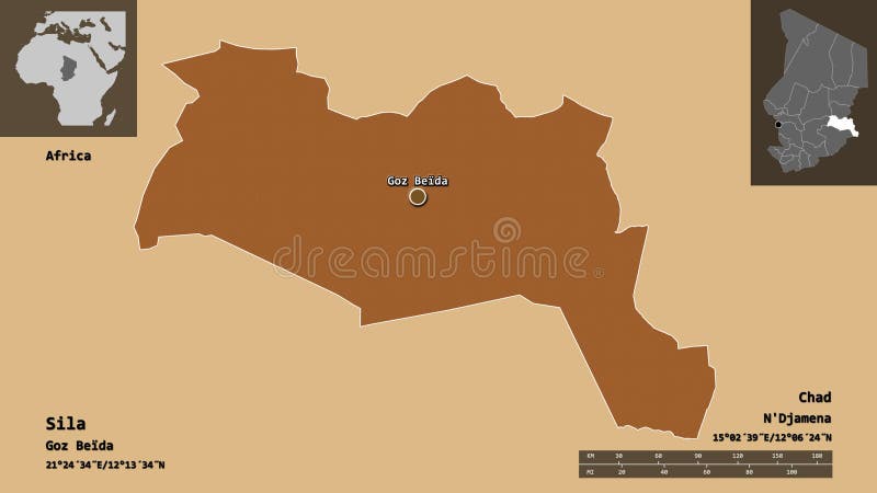 Sila Region Regions of Chad, Republic of Chad Map Vector Illustration ...