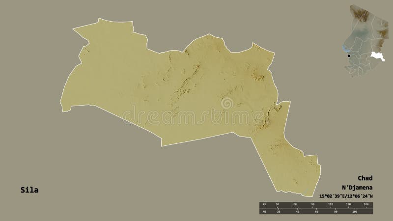 Sila, Region of Chad, Zoomed. Relief Stock Illustration - Illustration ...