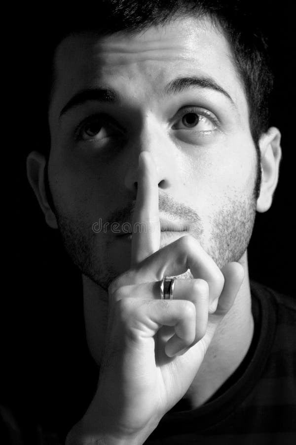 Silence Concept Man Shut Up Stock Photo - Image of sensual, silent: 3586142