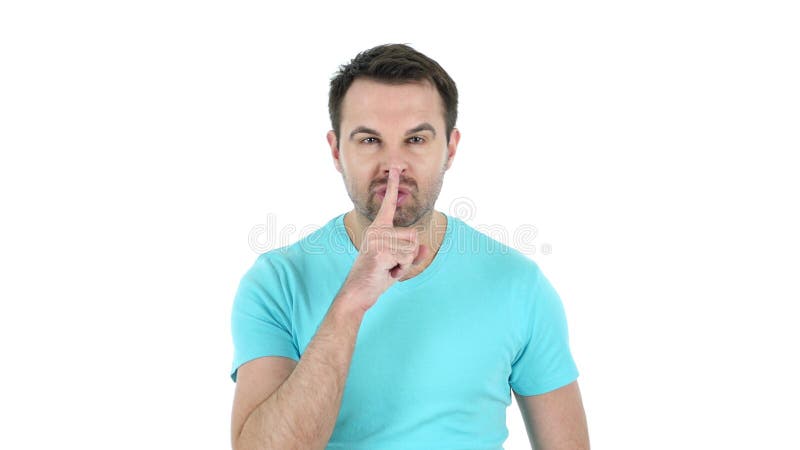 Silence, Finger on Lips of Middle Aged Man Stock Image - Image of ...