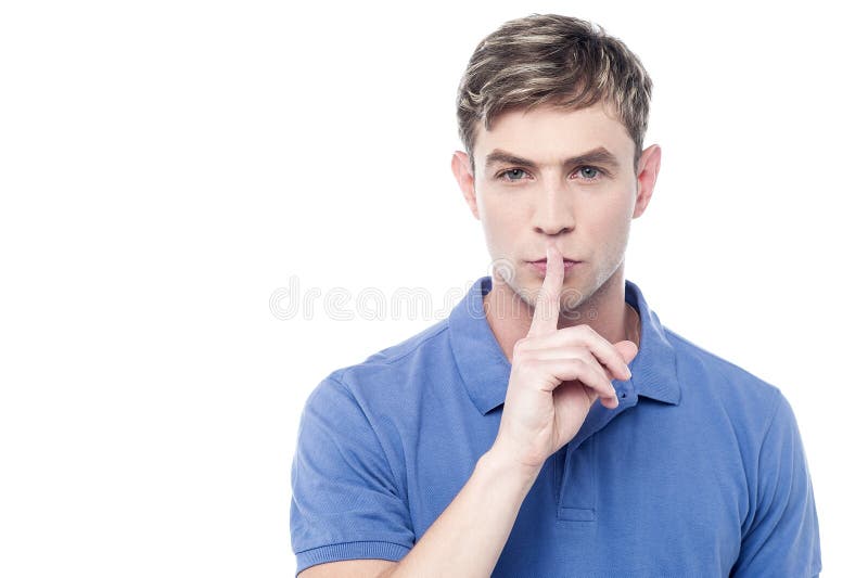 Silence gesture, shhhhh! stock image. Image of posing - 41050437