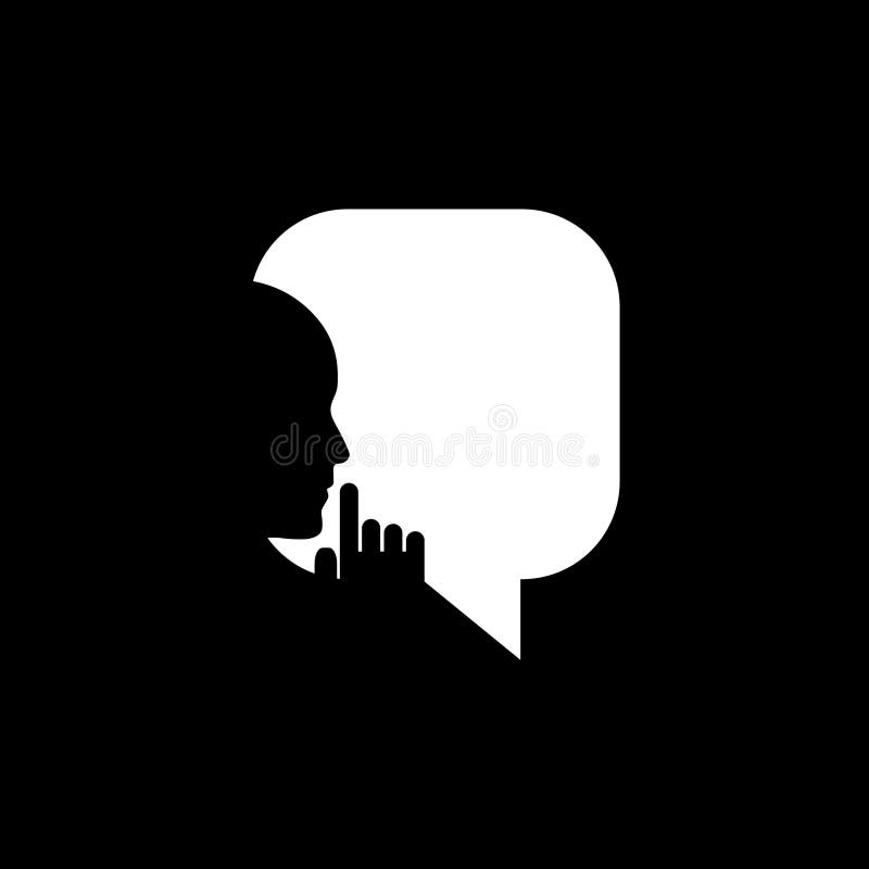 Silence icon with shadow stock illustration. Illustration of human ...