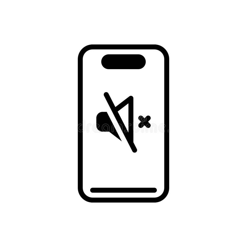 Black Solid Icon for Silence, Phone and Speaker Stock Illustration ...