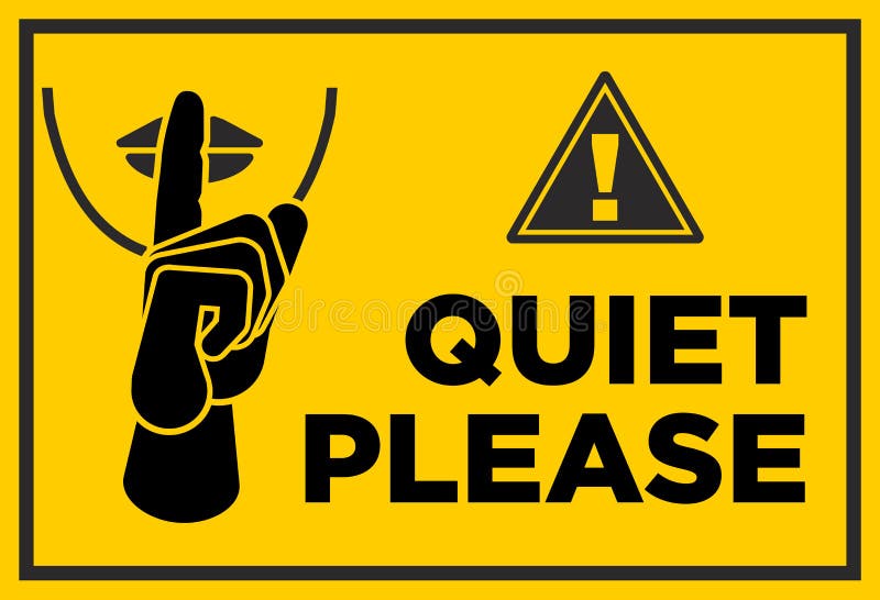 Quiet please warning sign stock vector. Illustration of hand - 263751349