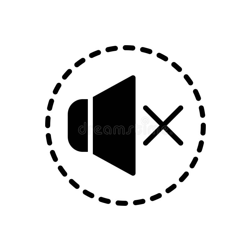 Black Solid Icon for Silence, Sound and Mute Stock Illustration ...
