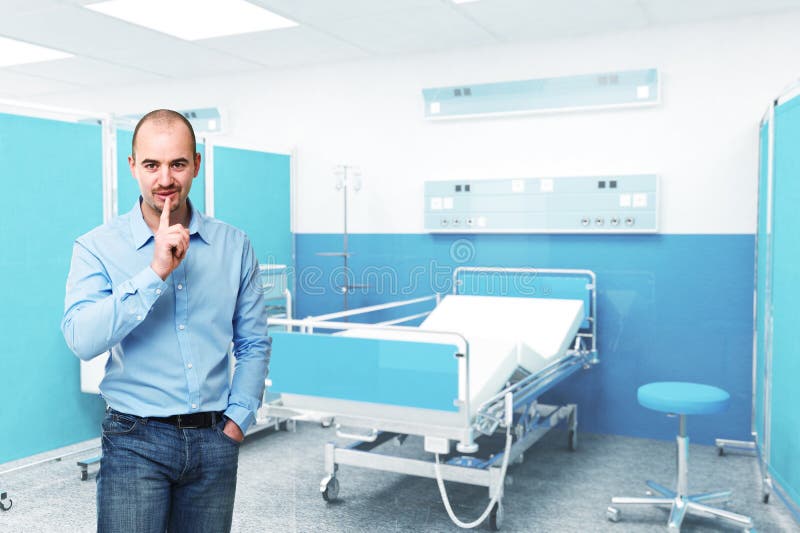 Silence please stock image. Image of standing, hospital - 19001331
