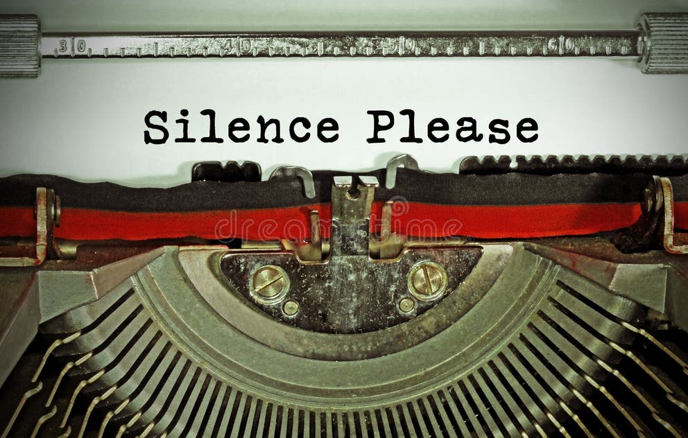 Silence Please Text Written with an Old Typewriter Stock Photo - Image ...