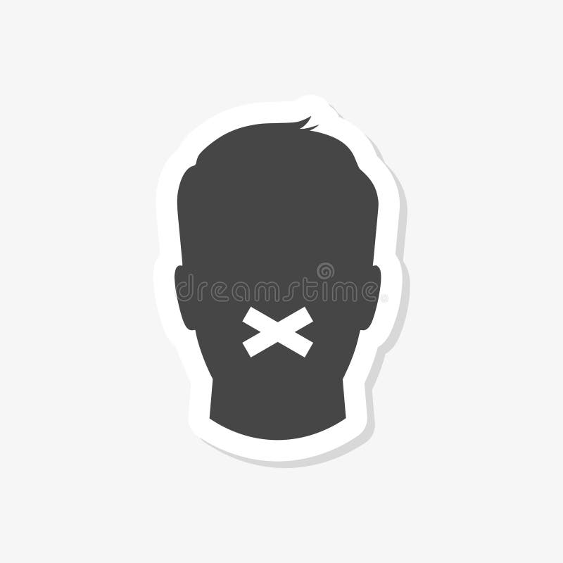 Silence Sticker, Be Quiet Icon Stock Vector - Illustration of mouth ...