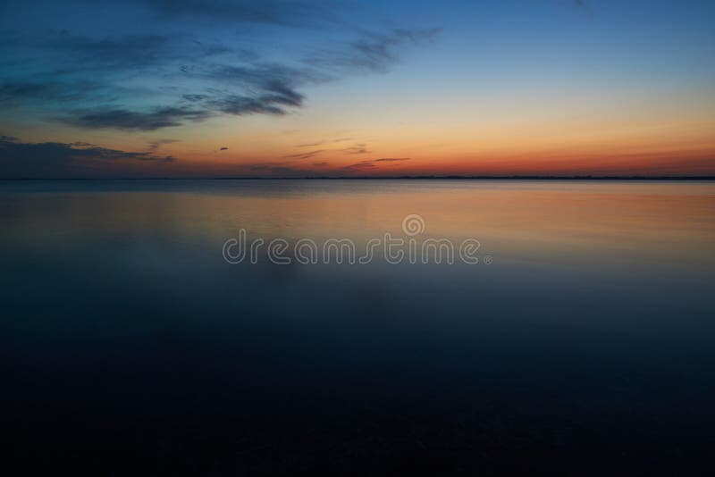 Silence after Sunset at Vadum Beach in Salling, Denmark Stock Photo ...